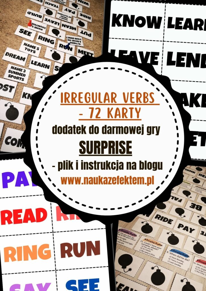 72 IRREGULAR VERBS – KARTY DO GRY